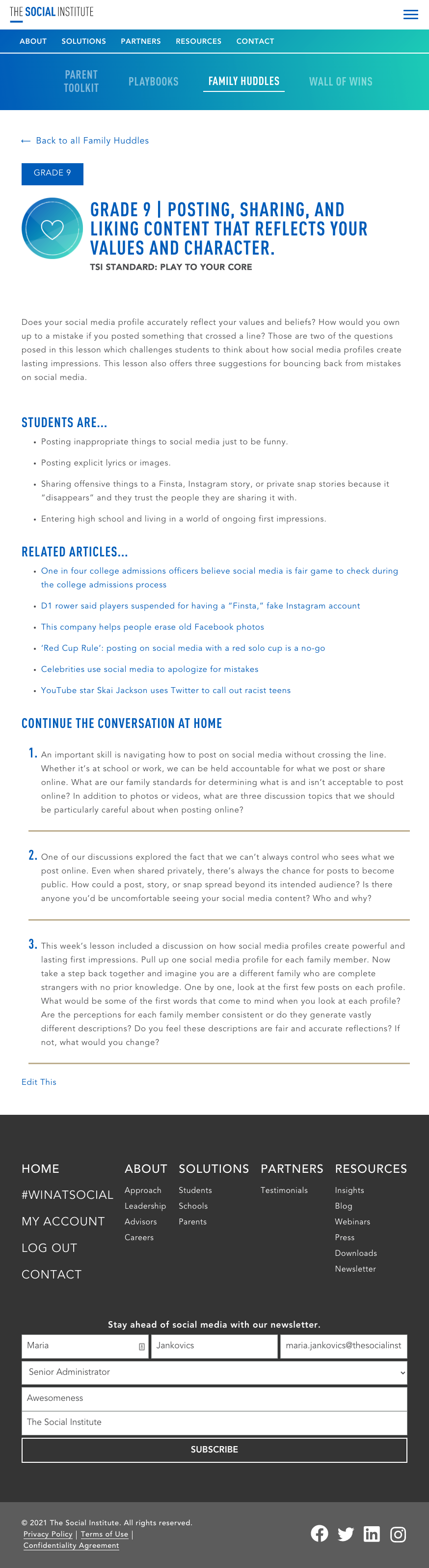 The Family Toolkit | Where parents help students win at social media